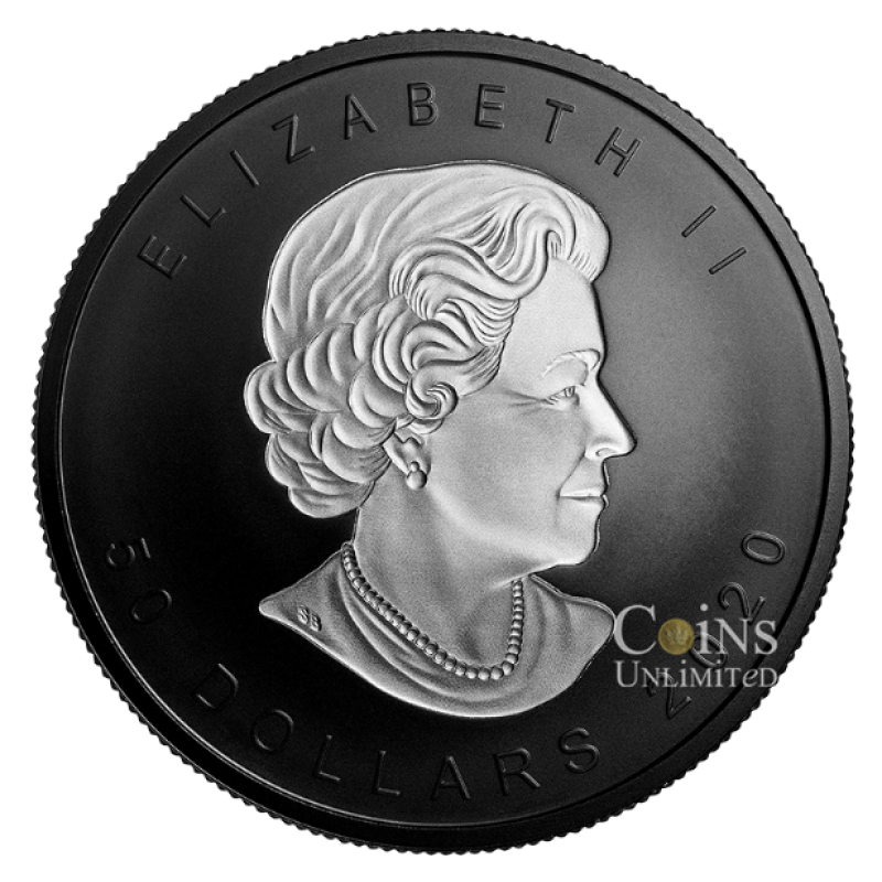 2020 Canada $50 Rhodium-Plated Incuse Silver Maple Leaf 3 oz Fine ...