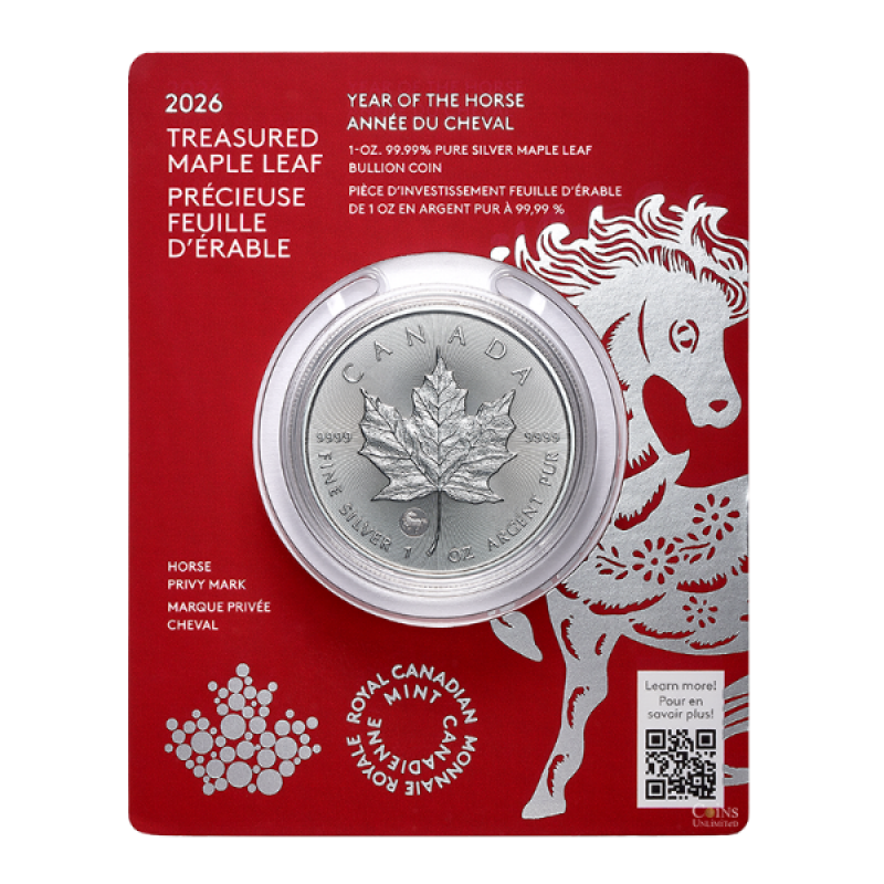 2026 Canada $5 Treasured Silver Maple Leaf: Year of the Horse Privy ...