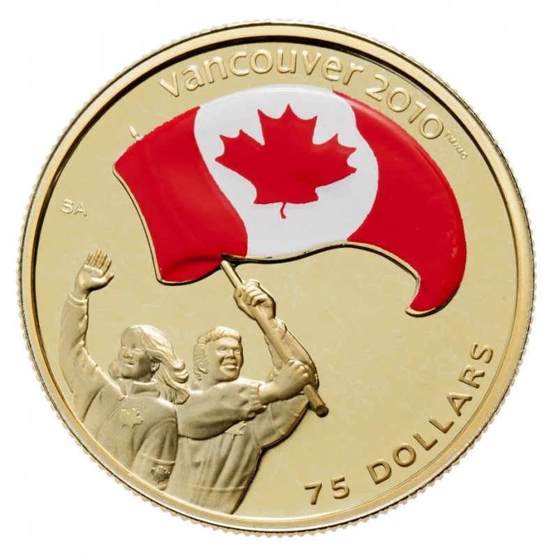 2007 Canada 14-karat Gold $75 Coin - Vancouver 2010 Olympic Winter ...