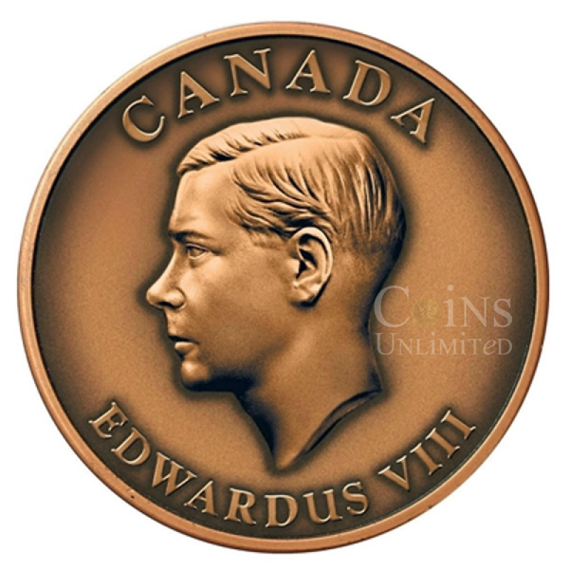 2009 Canada King Edward VIII Copper High Relief Antique Finish Medallion