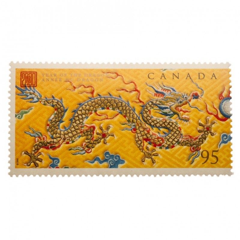 2000 Canadian Heart of the Dragon 18-karat Gold Stamp & Postcard Set