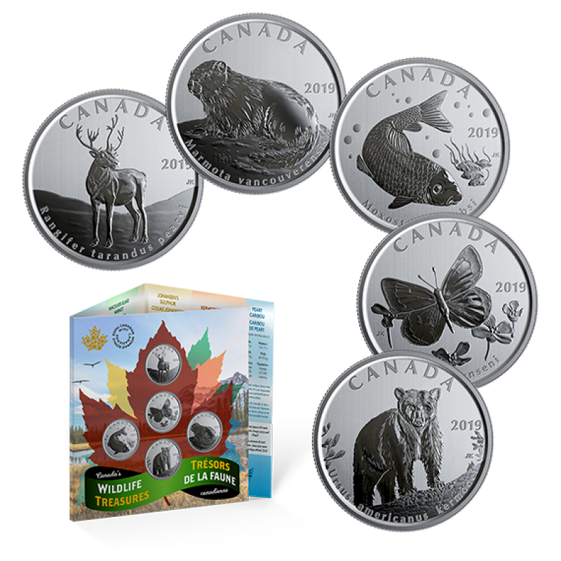2019 Canadian 50-Cent Canada’s Wildlife Treasures 5-Coin Set