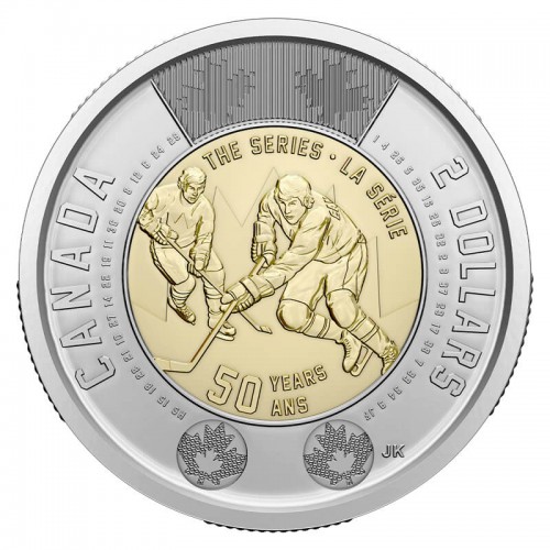 2022 Canadian $2 Summit Hockey Series 50th Anniv Non-Coloured Toonie Coin