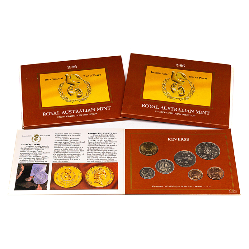 1986 Australia Uncirculated - International Year of Peace Coin Set