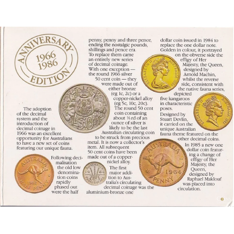1986 Australia Uncirculated - International Year of Peace Coin Set