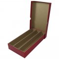 1.5x1.5 Standard 3-Column Cardboard Coin Flip Storage Box, Red, 10-in