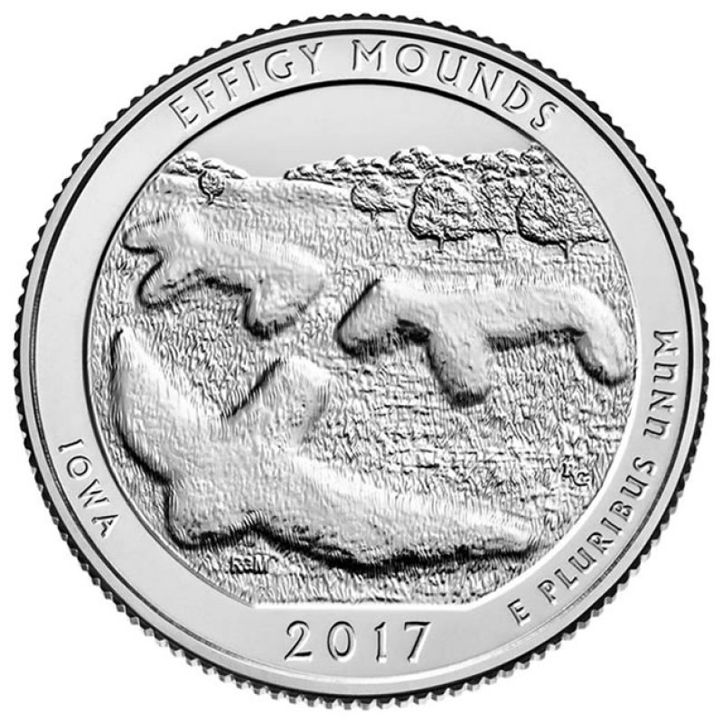 2017-P United States 25-Cent National Parks: Effigy Mounds Brilliant ...